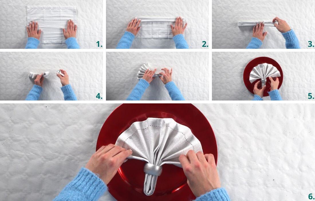 Comment plier une serviette de table : 5 pliages expliqués pas à pas