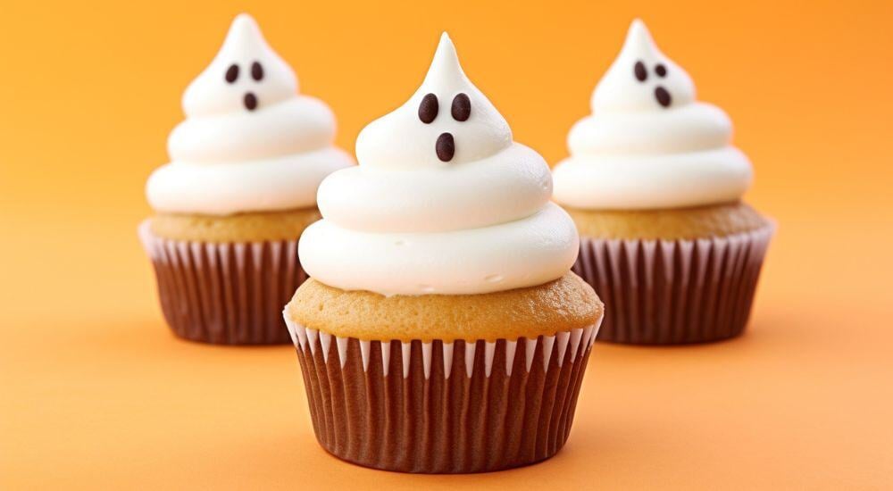 Recette de gâteau Halloween facile : Cupcakes Fantômes terriblement ...